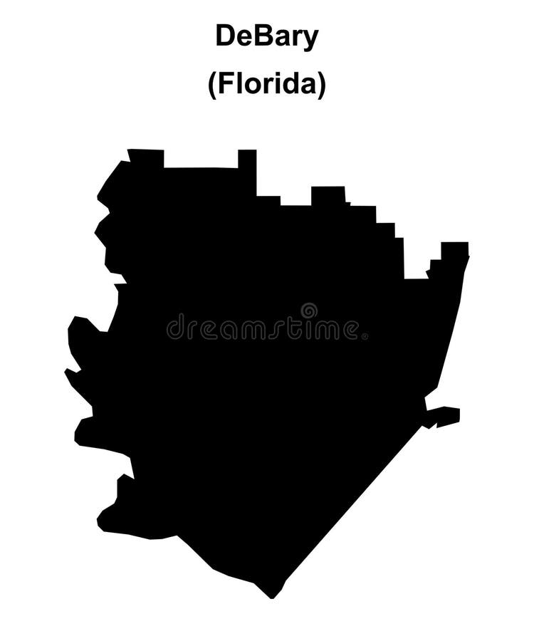 DeBary outline map stock vector. Illustration of debary - 357249892