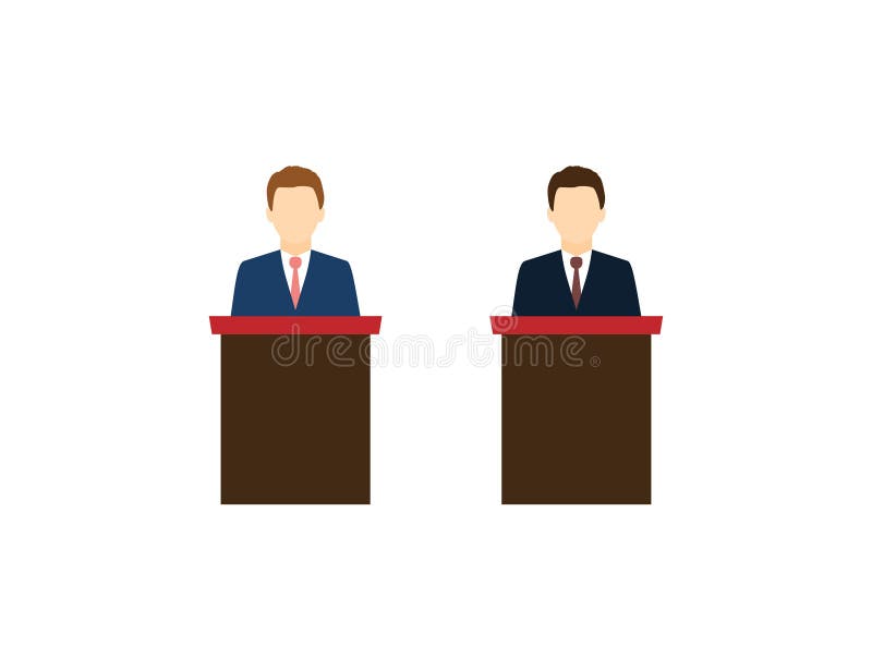 Debate, Communication, Podium Debate Icon. Vector Illustration. Stock ...