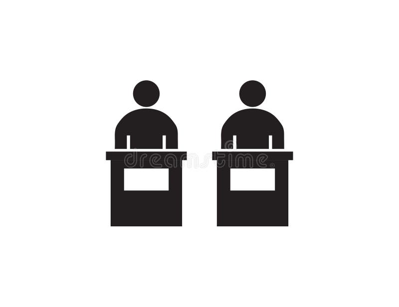 Debate, Communication, Podium Debate Icon. Vector Illustration. Stock ...