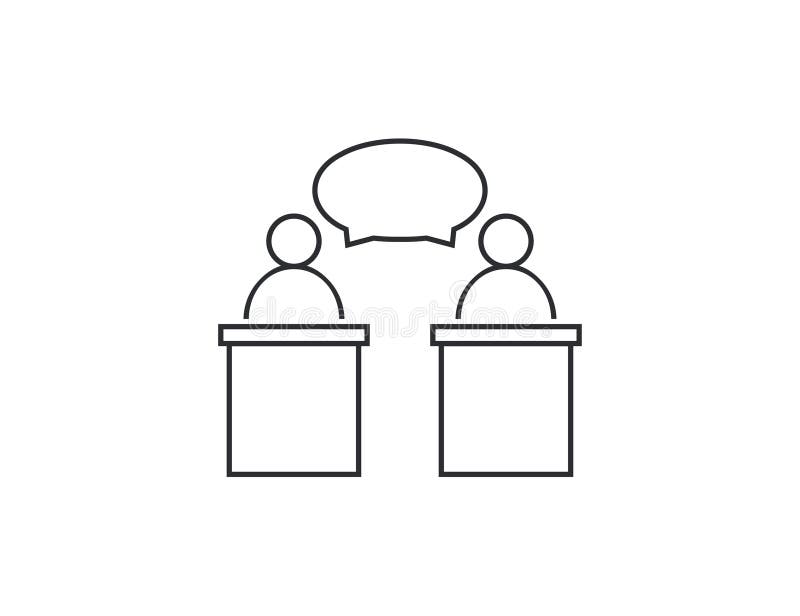 Debate, Communication, Podium Debate Icon. Vector Illustration. Stock ...