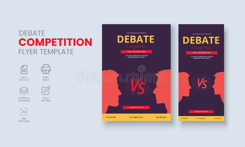 Debate Competition Flyer, Debate Flyer Template, Debate DL Flyer Stock ...