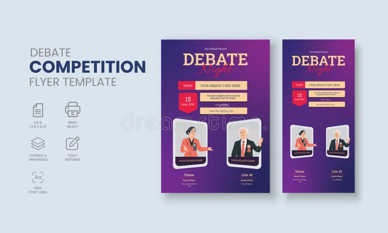 Debate Competition Flyer, Debate Flyer Template, Debate DL Flyer Stock ...