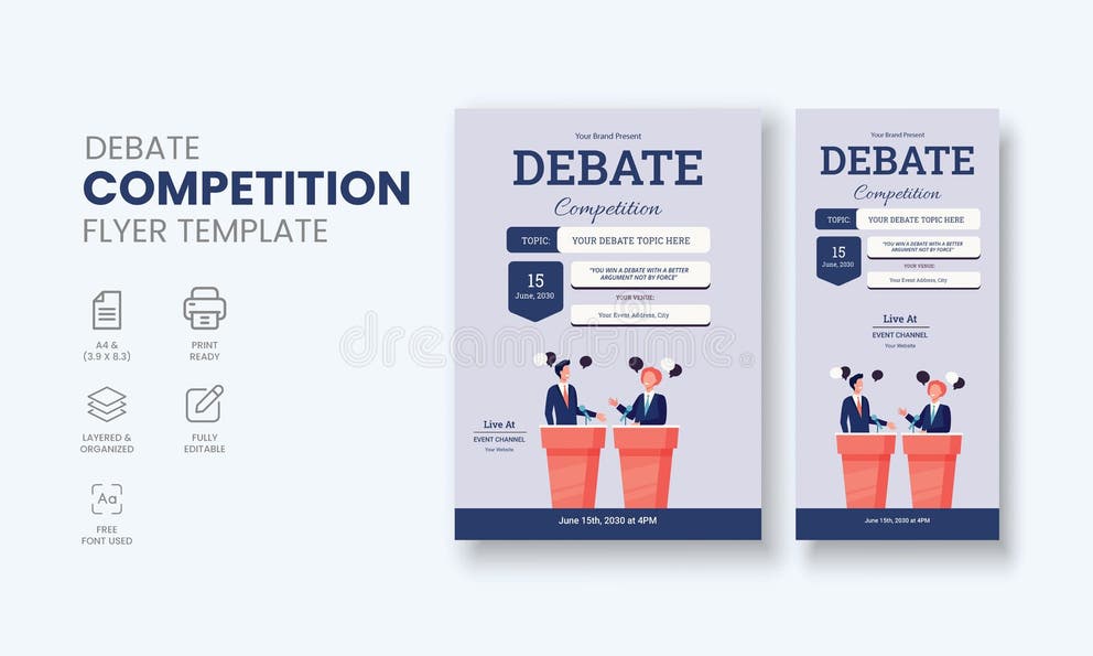 Debate Competition Flyer, Debate Flyer Template, Debate DL Flyer Stock ...