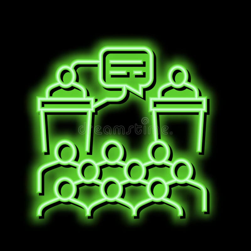 Debate on Forum Neon Glow Icon Illustration Stock Vector - Illustration ...