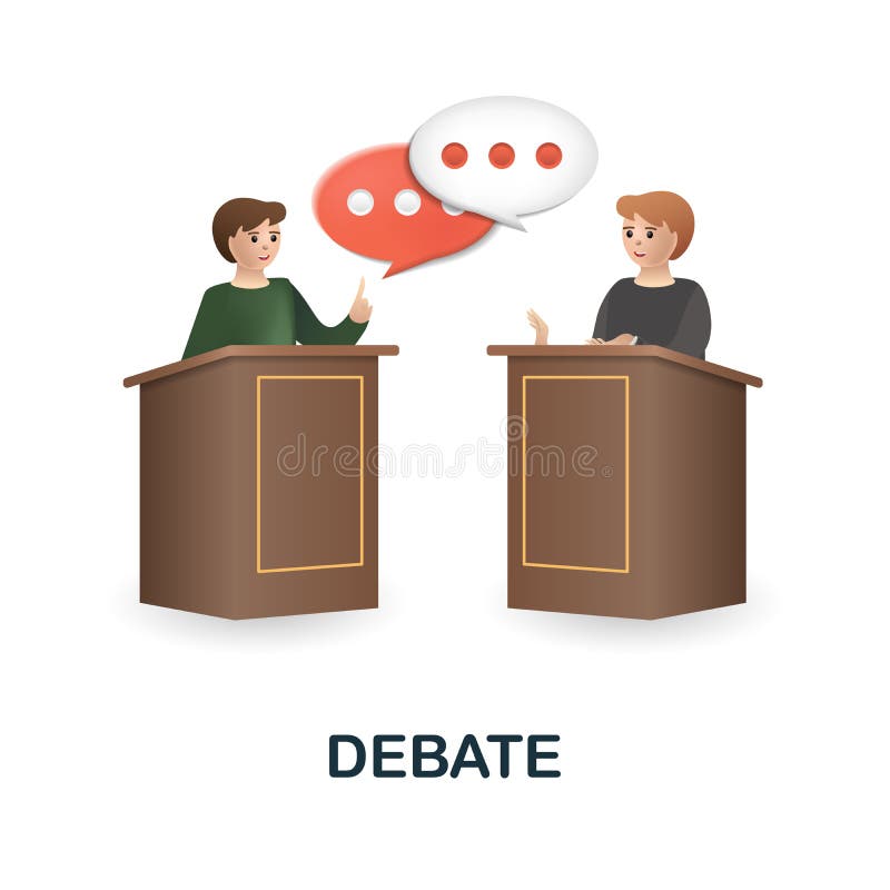 Debate Icon. 3d Illustration from Discussion Collection Stock Vector ...