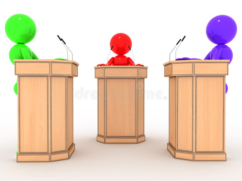 Debate - Two People Speaking Different Opitnions Stock Illustration ...