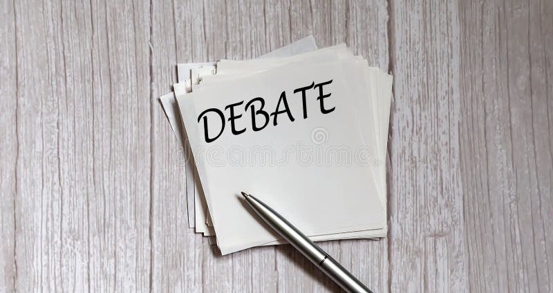 Debate Text on a White Stickers. Chart or Mechanism Concept Stock Image ...