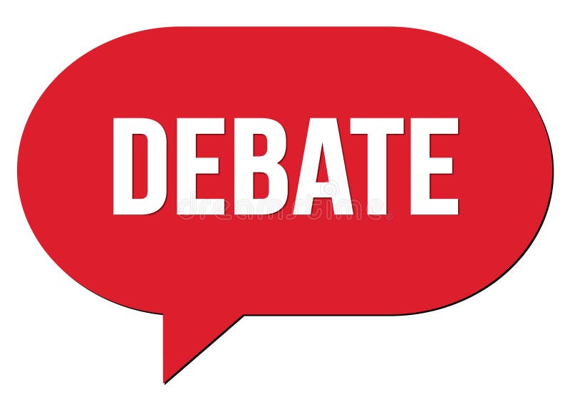 DEBATE Text on Black Red Sticker Stamp Stock Illustration ...