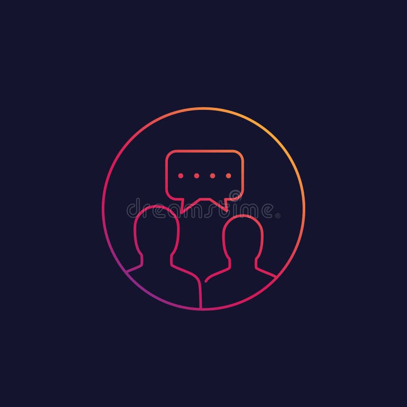 Debate vector linear icon stock vector. Illustration of group - 152092961