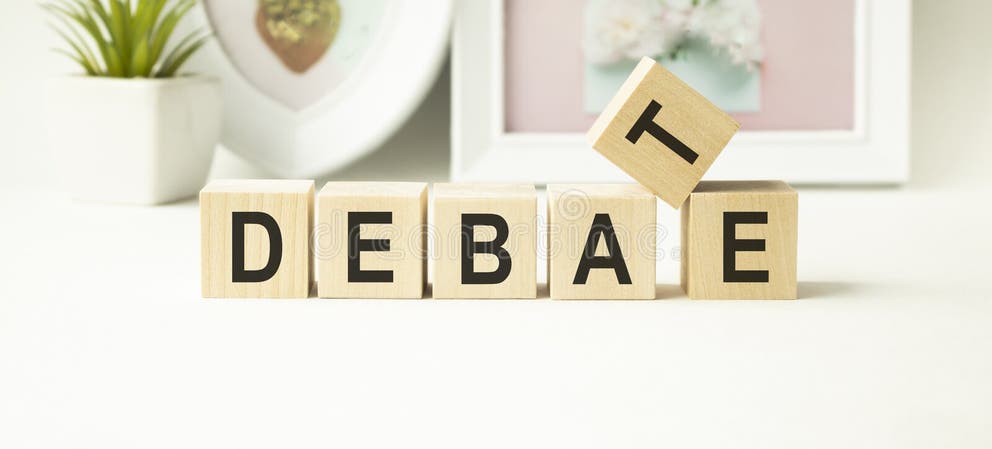 DEBATE Word Made with Building Blocks Stock Image - Image of discourse ...