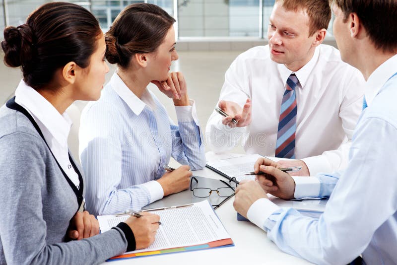 Debating stock photo. Image of group, businessman, cooperation - 26817586