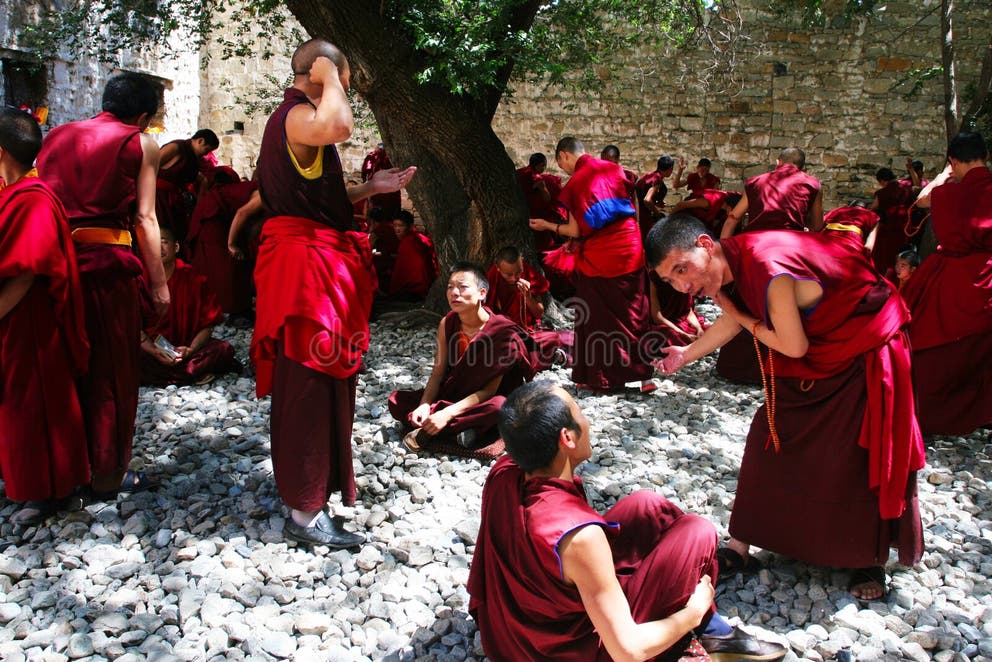 Debating monks editorial photo. Image of asia, tibetan - 5619711