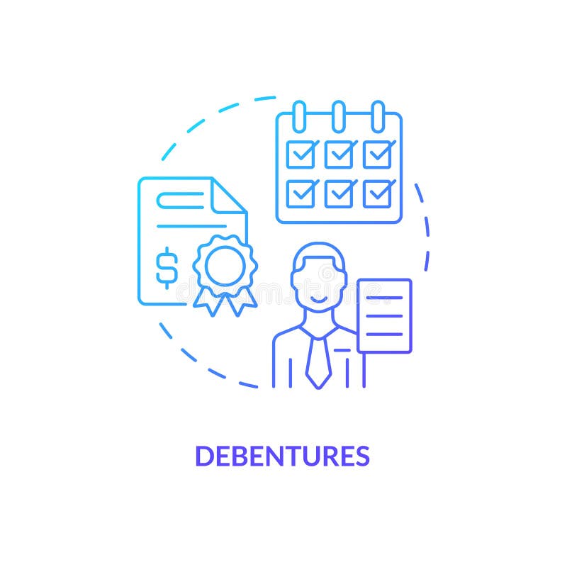 Debentures Blue Gradient Concept Icon Stock Vector - Illustration of ...