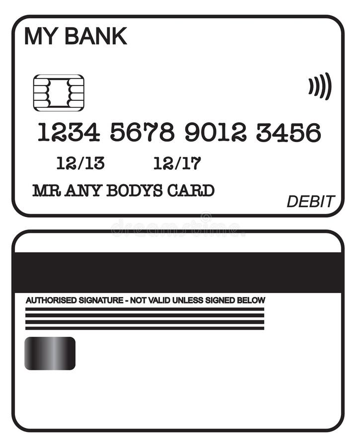 Debit Card Empty Silhouettes Stock Illustration - Illustration of ...