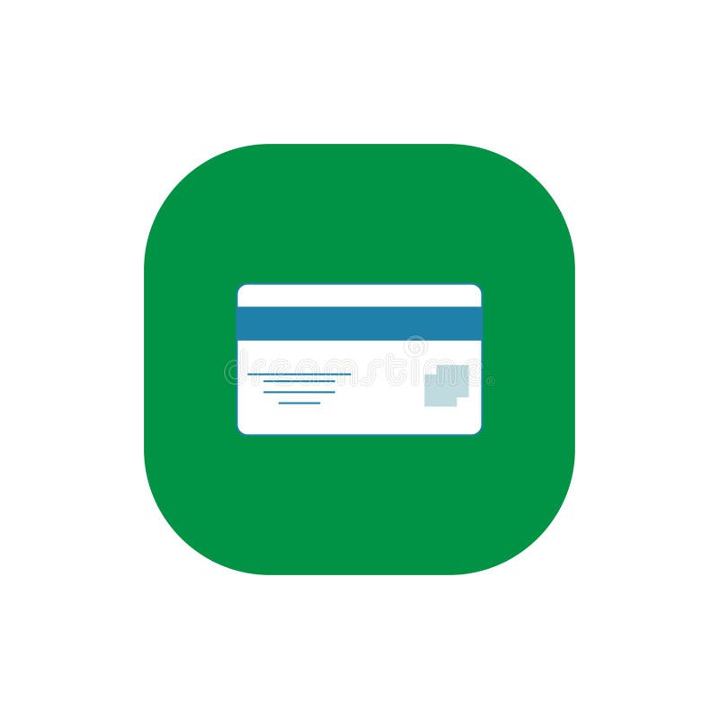 Debit Card Square Flat Icon Vector Stock Vector - Illustration of visa ...