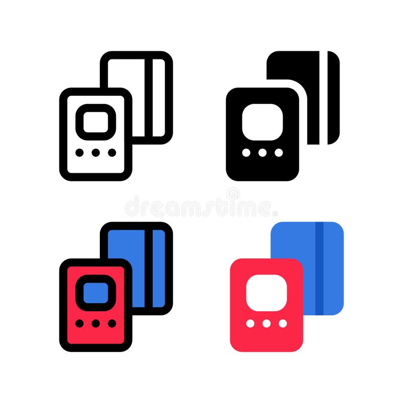 Debit or Credit Card Machine Payment Icon Logo and Illustration Stock ...