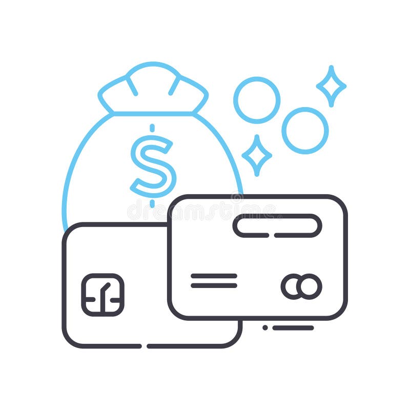 Debit Line Icon, Outline Symbol, Vector Illustration, Concept Sign ...