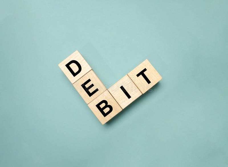 Debit Symbol. Concept Word Basics on Wooden Blocks Stock Illustration ...