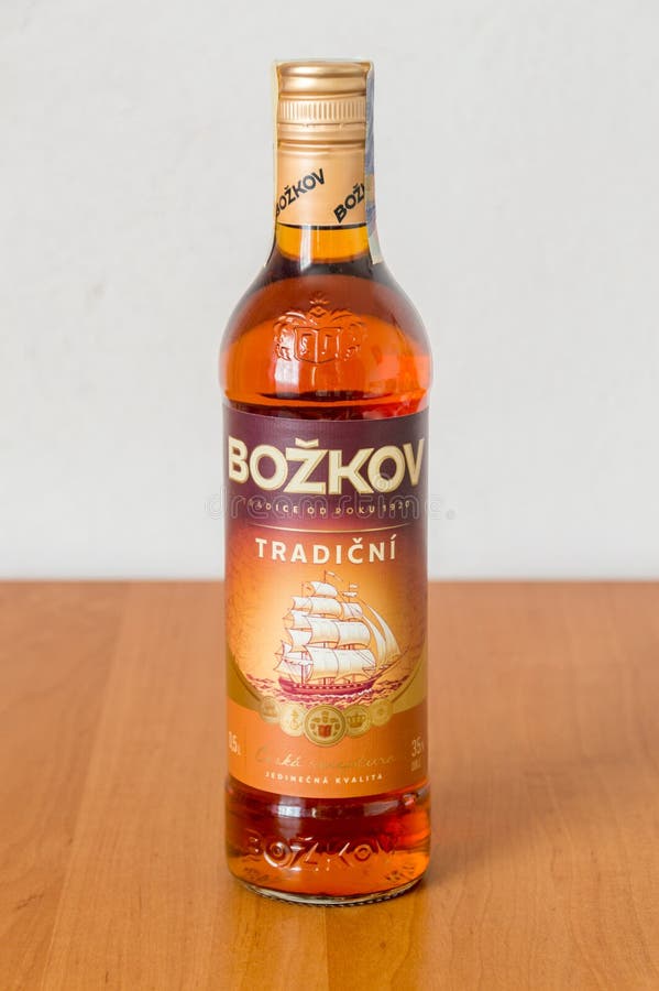 Bottle of Bozkov Tradicni editorial image. Image of liquid - 230193985