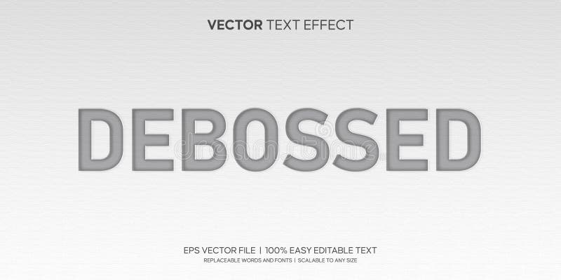 Debossed Realistic Style Editable Text Effect Stock Vector ...