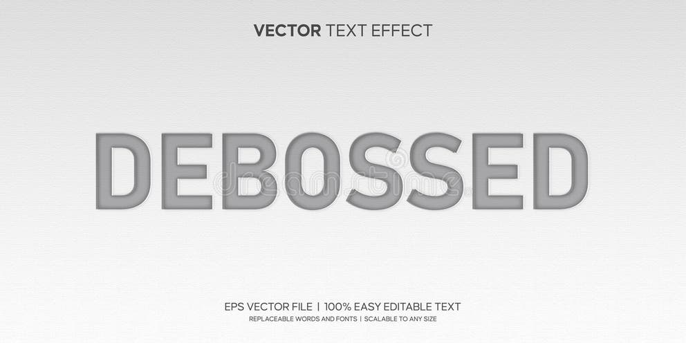 Debossed Realistic Style Editable Text Effect Stock Vector - Illustration of emboss, school ...