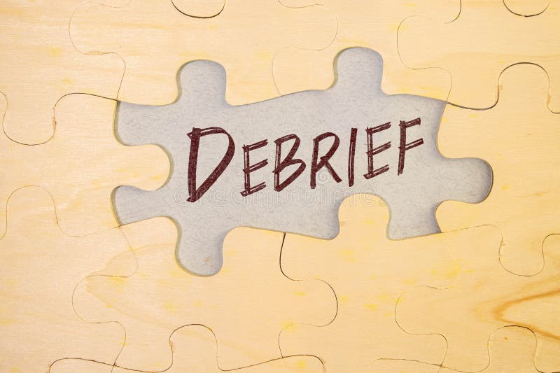 Debrief Inscription on Office Desk. Stock Image - Image of rework ...