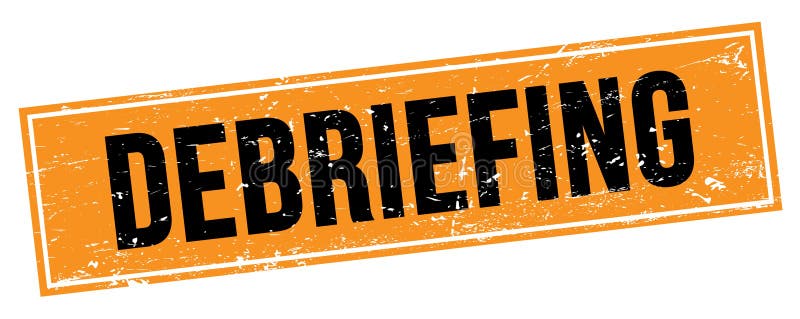 DEBRIEFING Text Written on Orange Grungy Round Stamp Stock Illustration ...