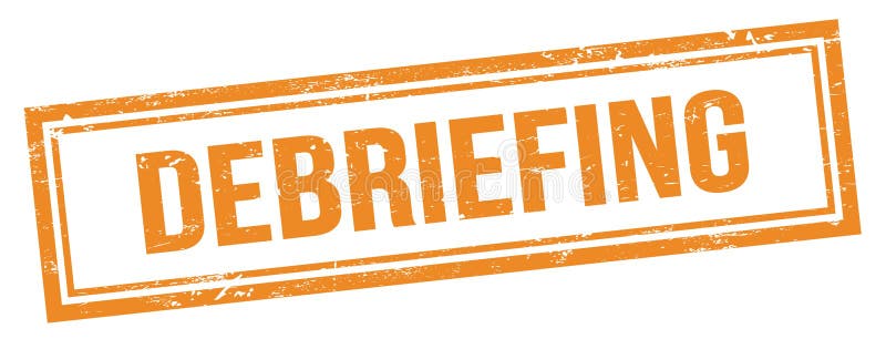 DEBRIEFING Text on Orange Grungy Vintage Stamp Stock Illustration ...