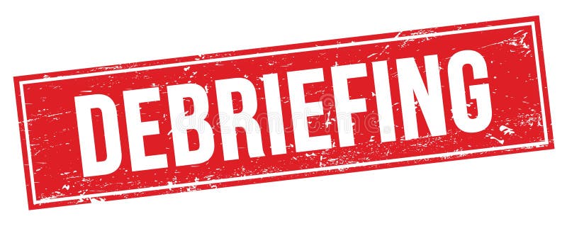 DEBRIEFING Text on Red Grungy Rectangle Stamp Stock Illustration ...