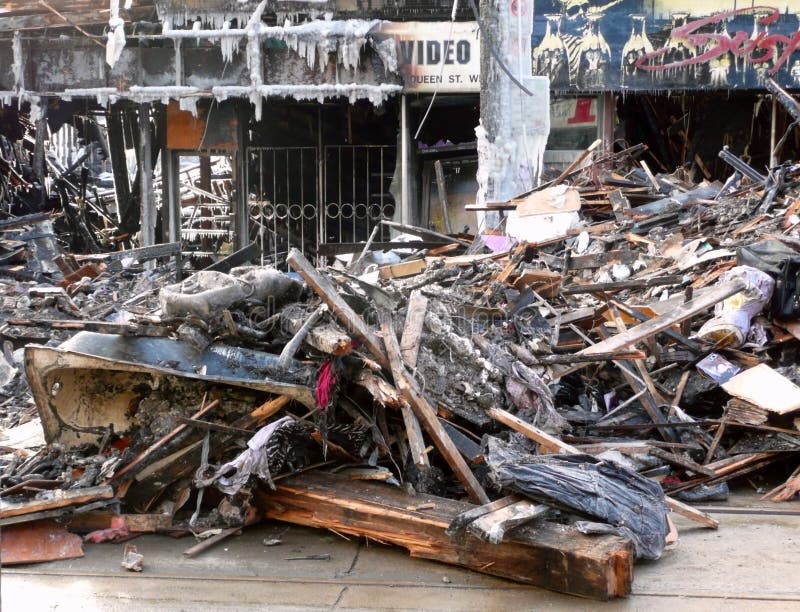 Debris stock image. Image of fire, alarm, aftermath, remains - 4405239