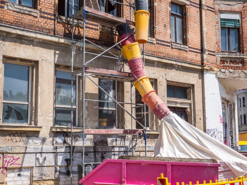 Debris Chute Tube stock photo. Image of industrial, europe - 236955798