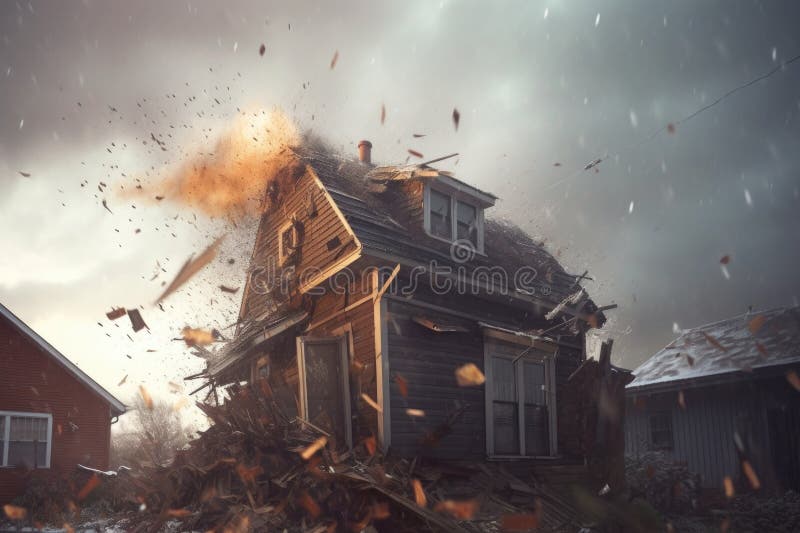 Debris Flying through the Air in a Powerful Storm Stock Illustration ...