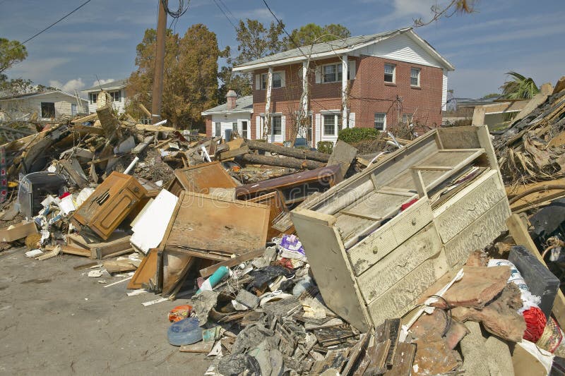 Debris in Front of House Heavily Hit Editorial Photo - Image of ...