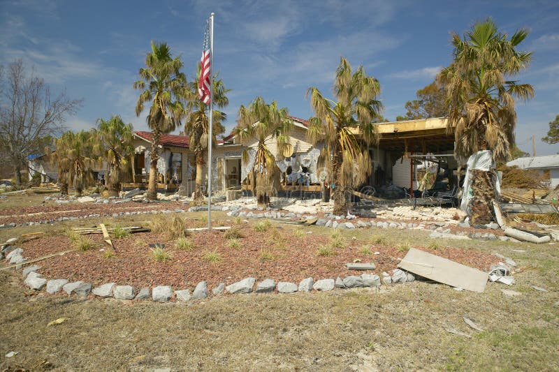 Debris in Front of House Heavily Hit by Hurricane Editorial Photography ...