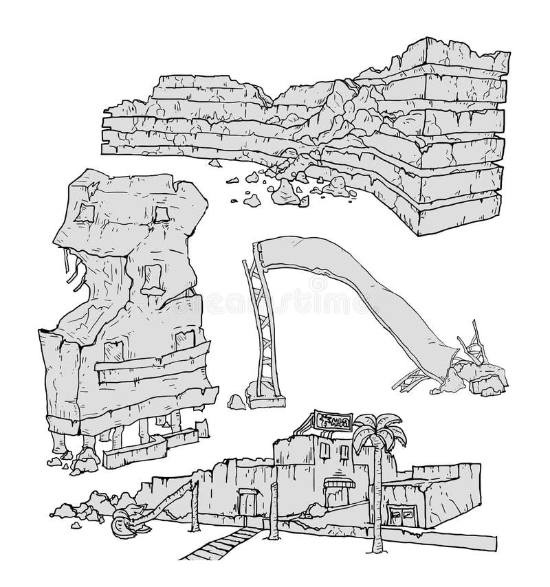 Debris illustration stock vector. Illustration of pile - 95405645