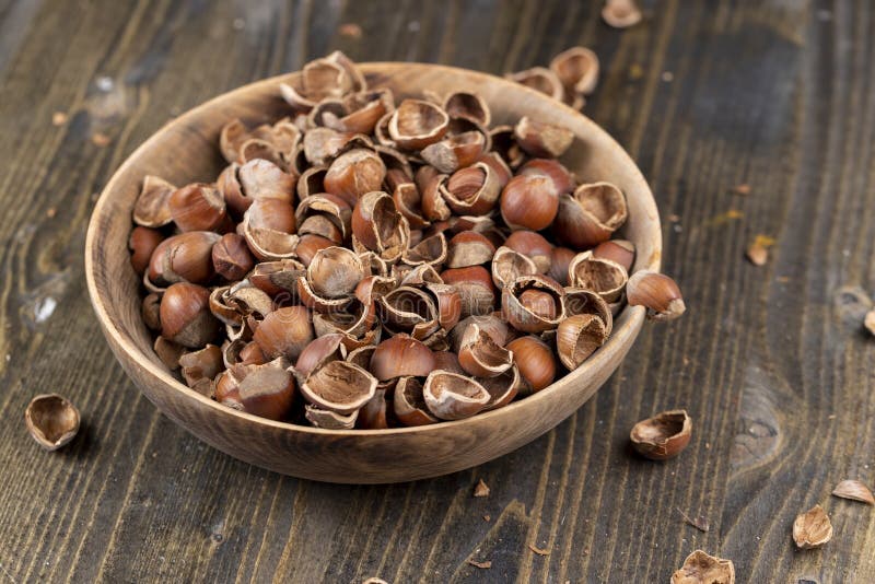 Debris Left after Peeling the Hazelnuts from the Shell Stock Photo ...