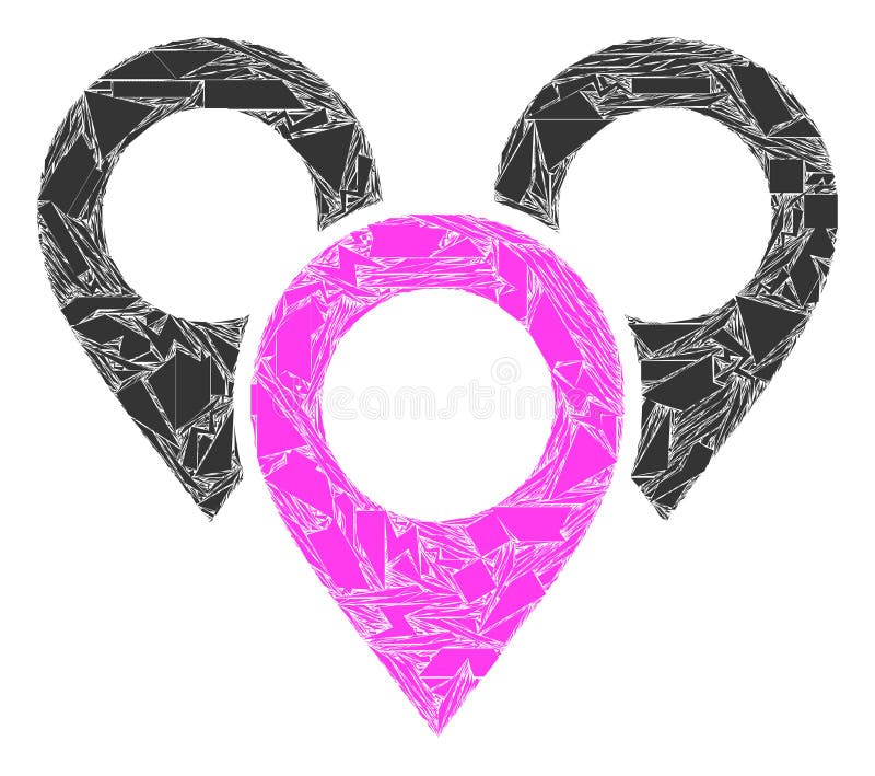 Debris Mosaic Map Marker Group Icon Stock Vector - Illustration of ...