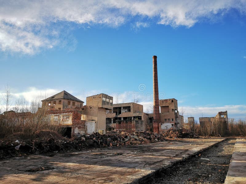Debris of Old Factory Building Stock Photo - Image of construction ...