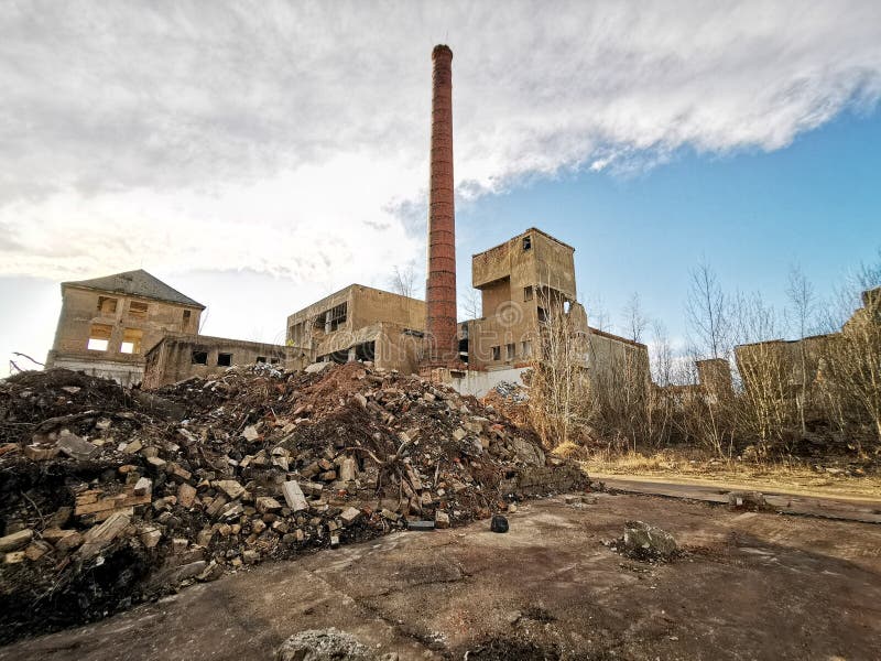 Debris of Old Factory Building Stock Photo - Image of background ...