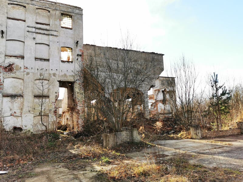 Debris of Old Factory Building Stock Photo - Image of architecture ...