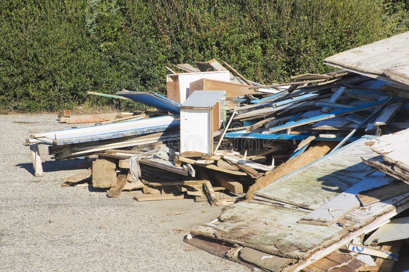 Debris Pieces Timber Construction Site Demolition Wooden Building Stock ...