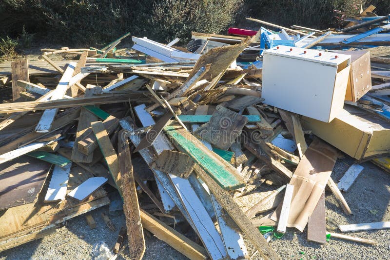 Debris and Pieces of Timber on the Construction Site after the ...