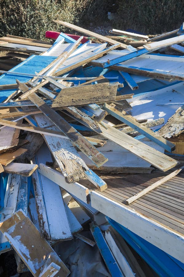 Debris and Pieces of Timber on the Construction Site after the ...