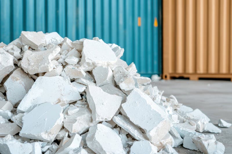 Debris Pile of Broken Concrete Pieces in an Industrial Setting with ...