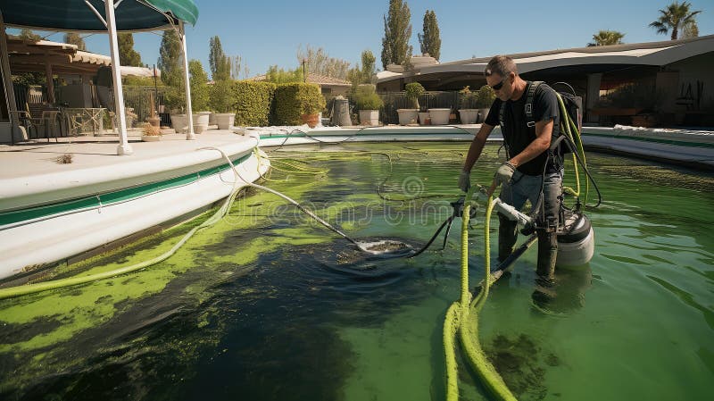 Debris pool algae stock illustration. Illustration of technician ...