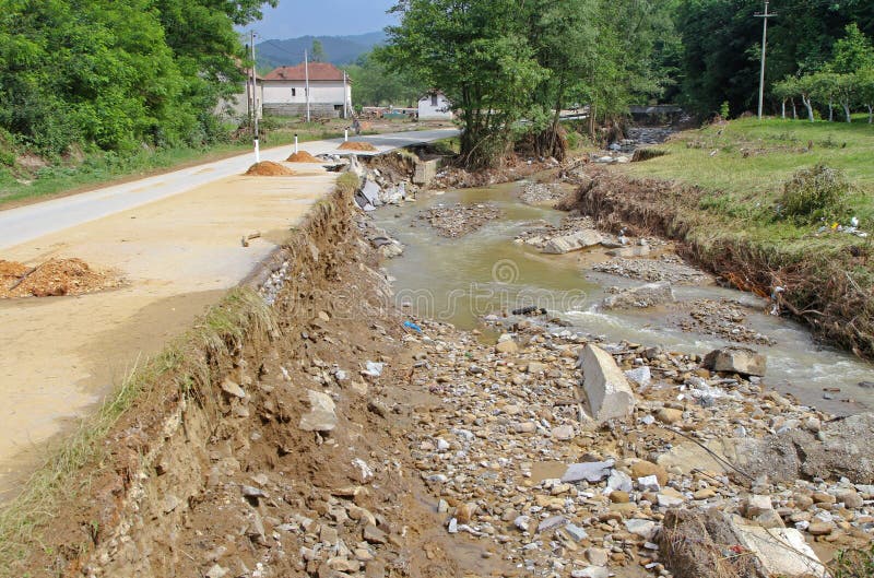 Landslide river debris. stock image. Image of flood, lawn - 72375367