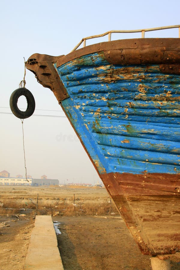 Debris of the ship head stock photo. Image of restore - 366304036