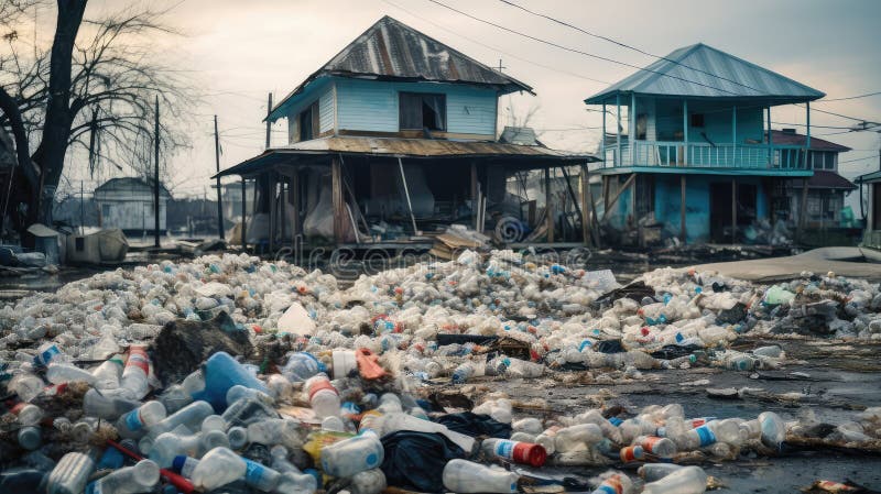 Debris trash house stock illustration. Illustration of pollution - 372879032