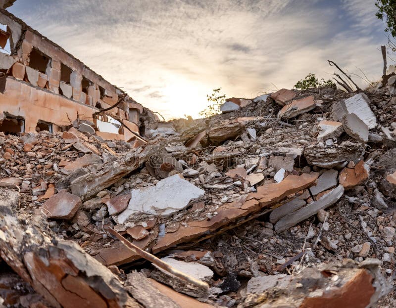 Debris and Wreckage from a Destruction Site, Illustrating Damage, Ruins ...