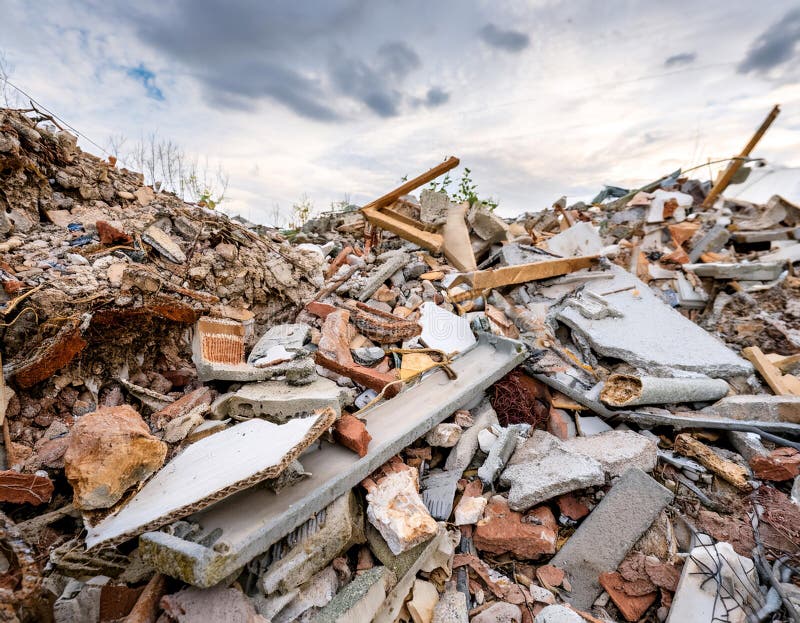Debris and Wreckage from a Destruction Site, Illustrating Damage, Ruins ...